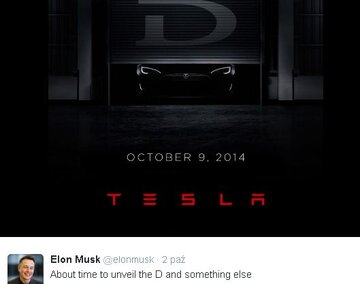 Tesla prezentuje Model D. Dwa silniki, większa wydajność – Historia